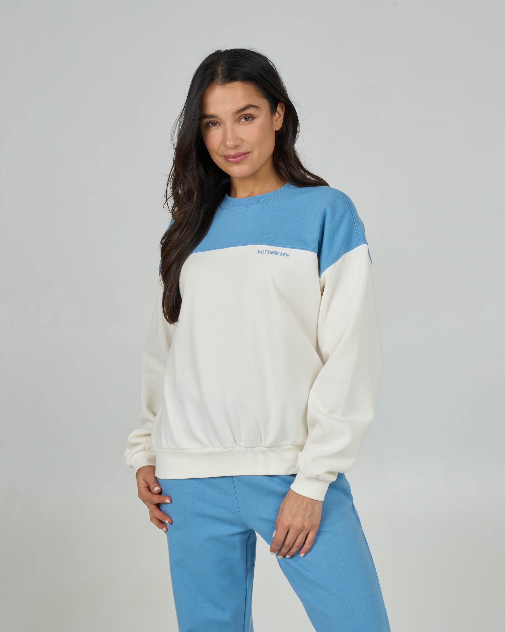 Sail Away Fleece Crew - Marine Blue | Salty Crew Australia