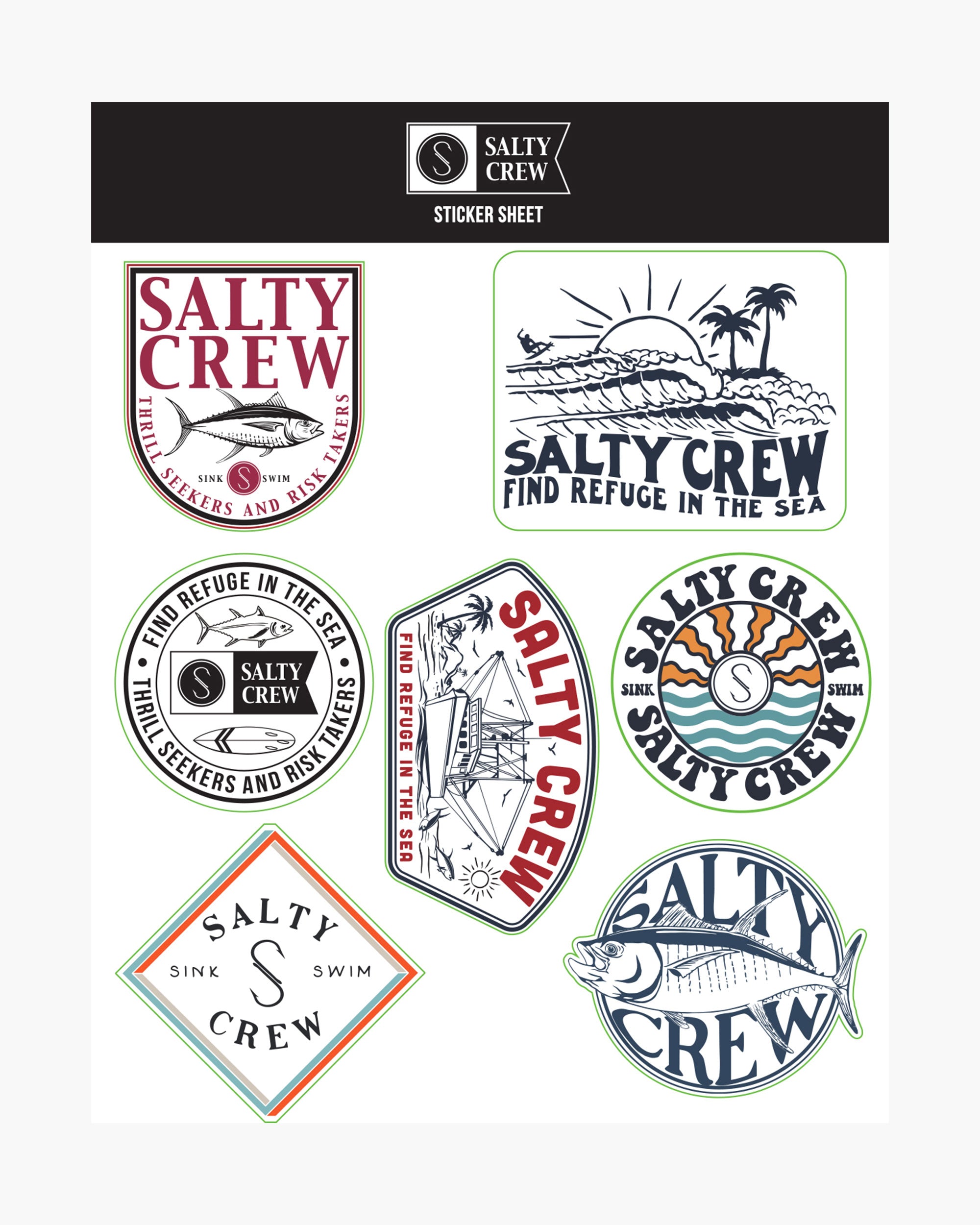 S1 23 GRAPHIC STICKER SHEET - Assorted | Salty Crew Australia