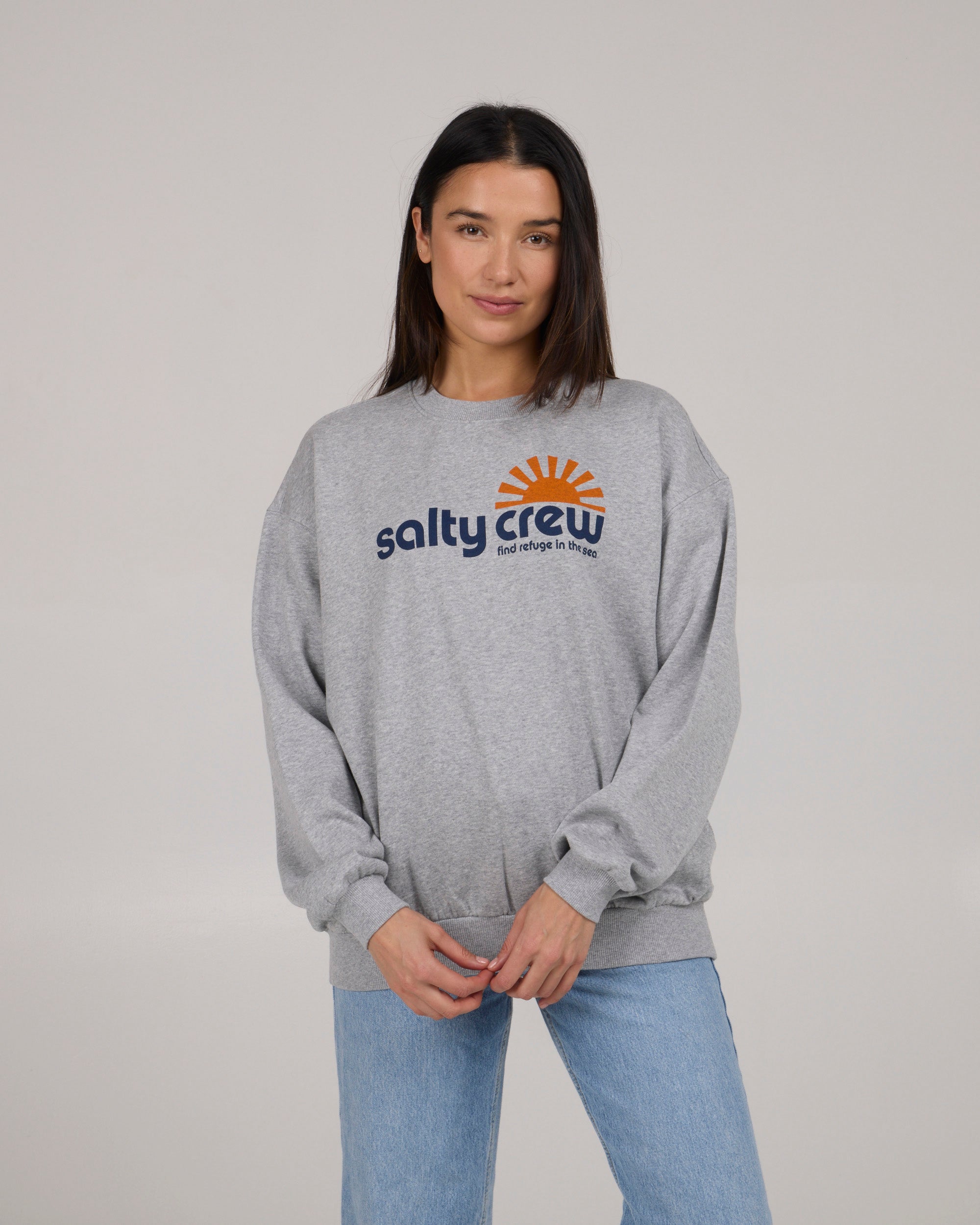 FUN IN THE SUN CREW - Athletic Heather | Salty Crew AU – Salty Crew ...