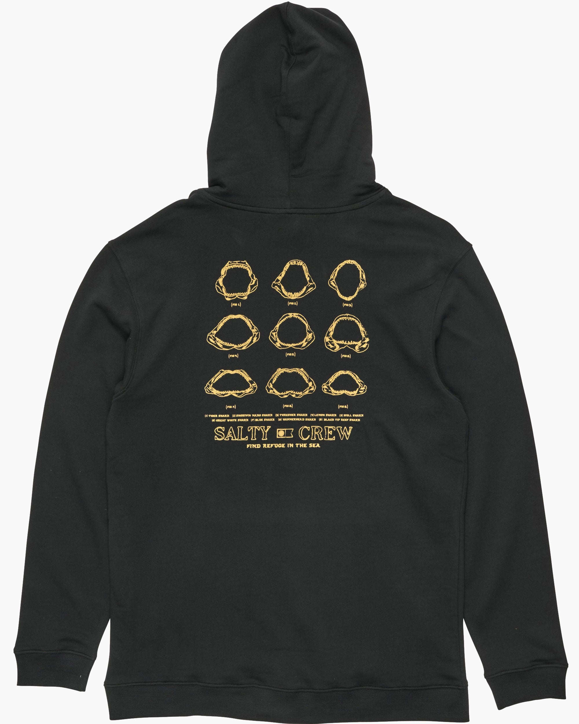 Jawbone Midweight Fleece Hood - Black | Salty Crew Australia