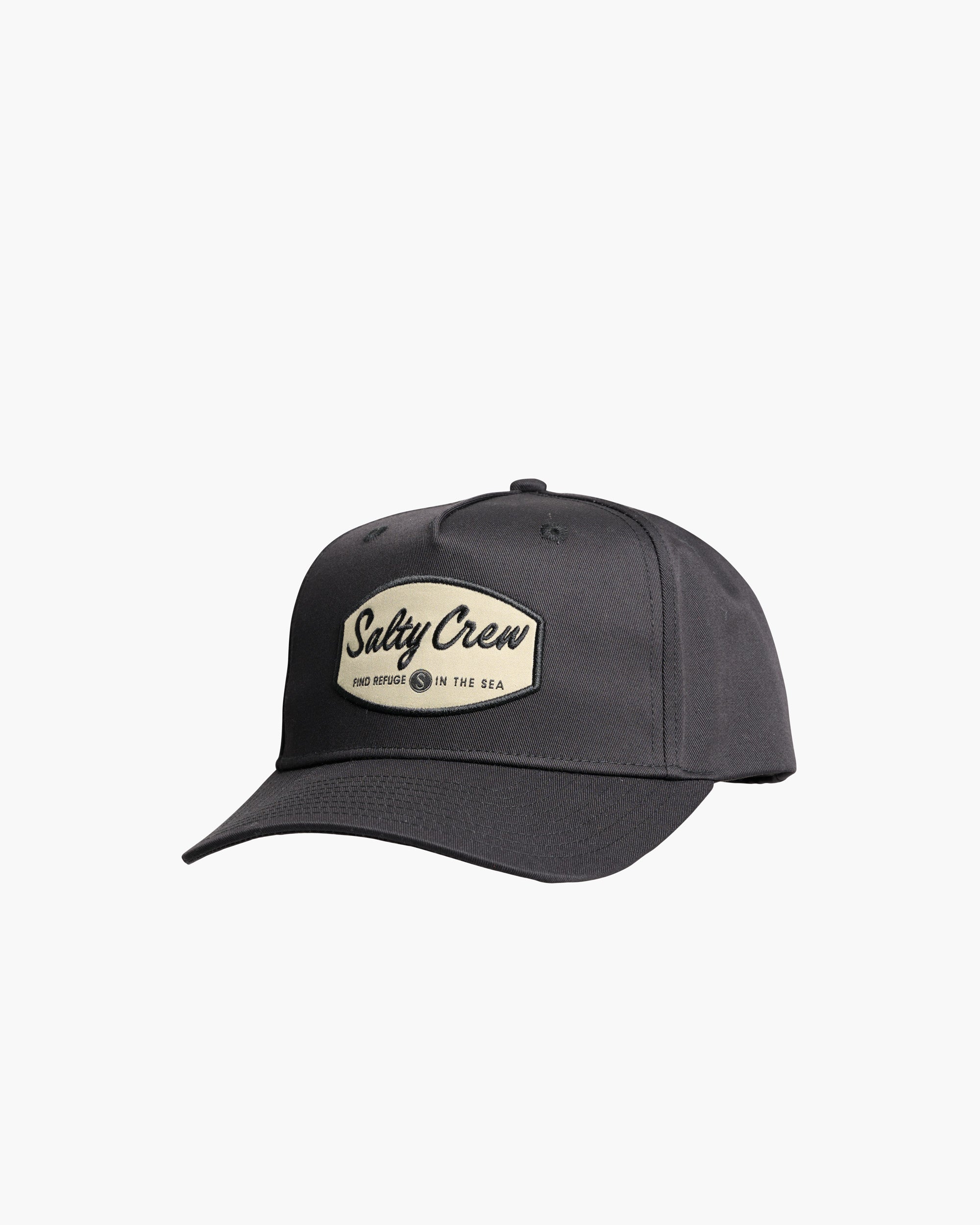 Labelled 5 Panel Cap - Black | Salty Crew Australia
