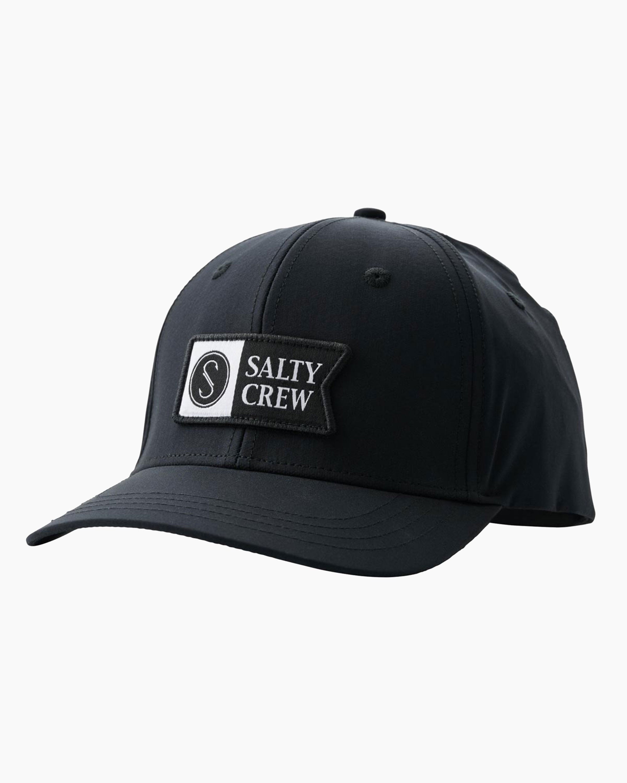 Alpha Flag Elastic 6 Panel Cap - Black | Salty Crew Australia